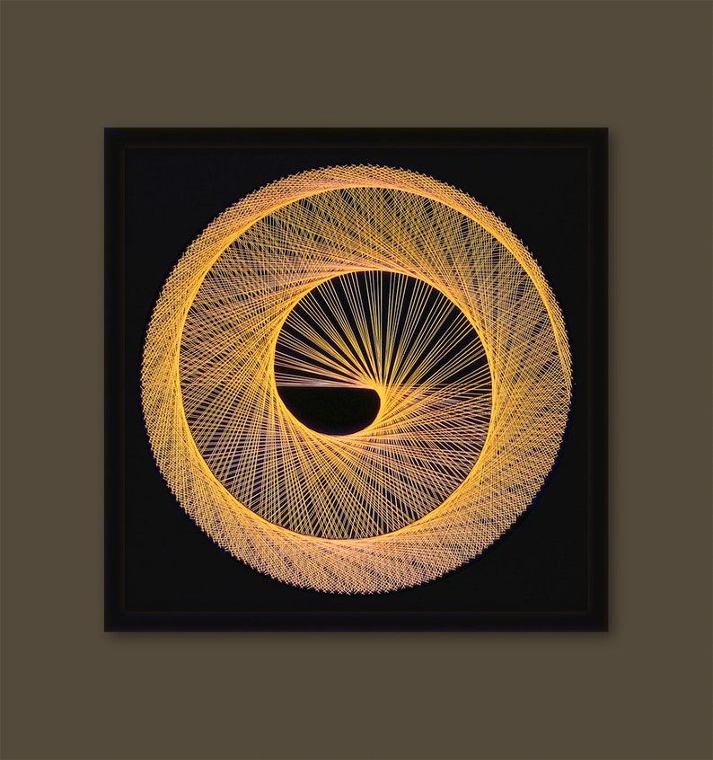 Neon String Art Living Room Modern UV Wall Art Black Orange - Etsy