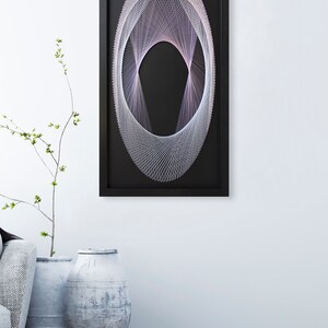 Geometric String Art in Black - Abstract Wall Art for Living Room ...