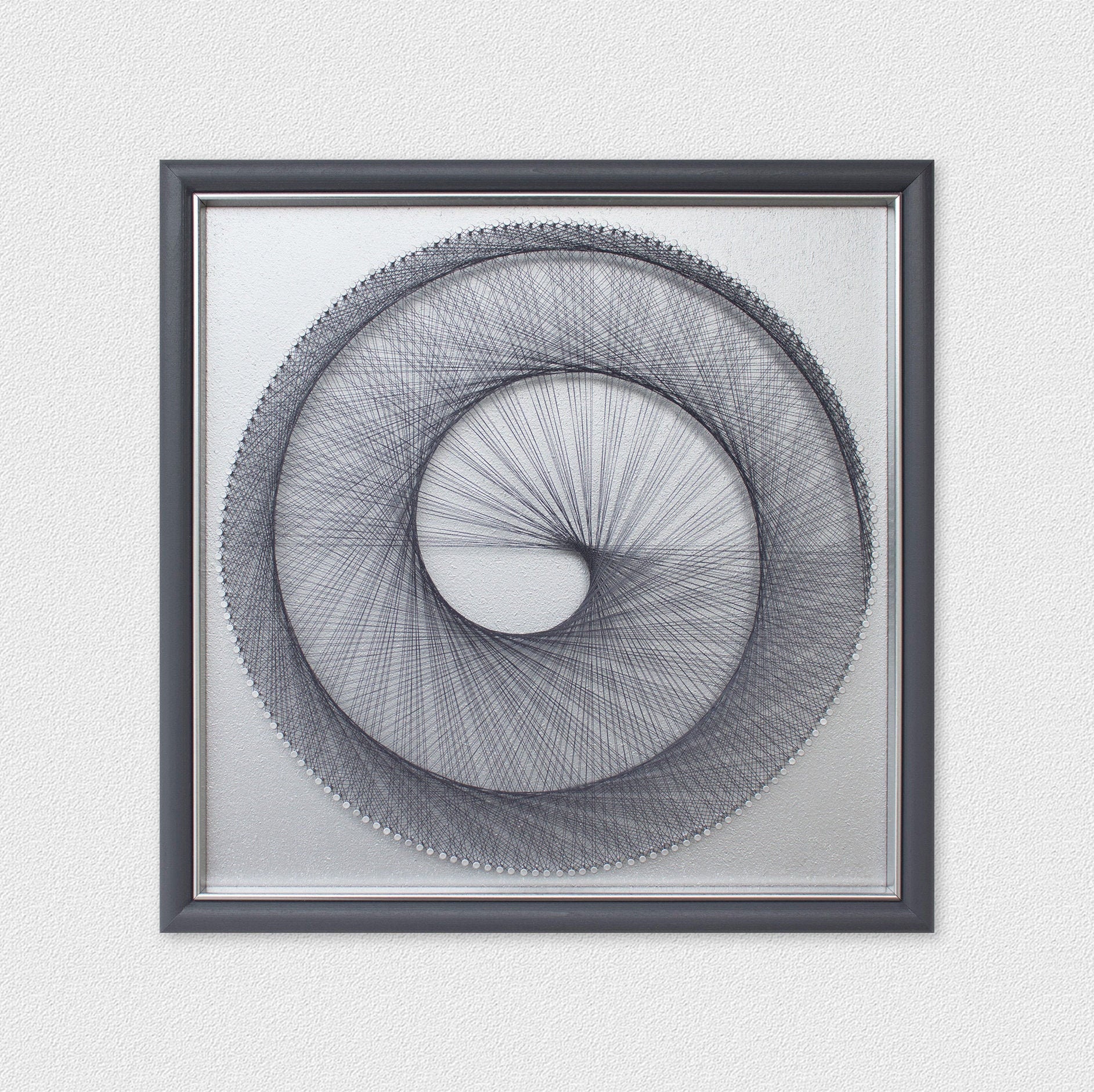 Zen Wall Art Framed Elegant String Art Silver Gray | Etsy