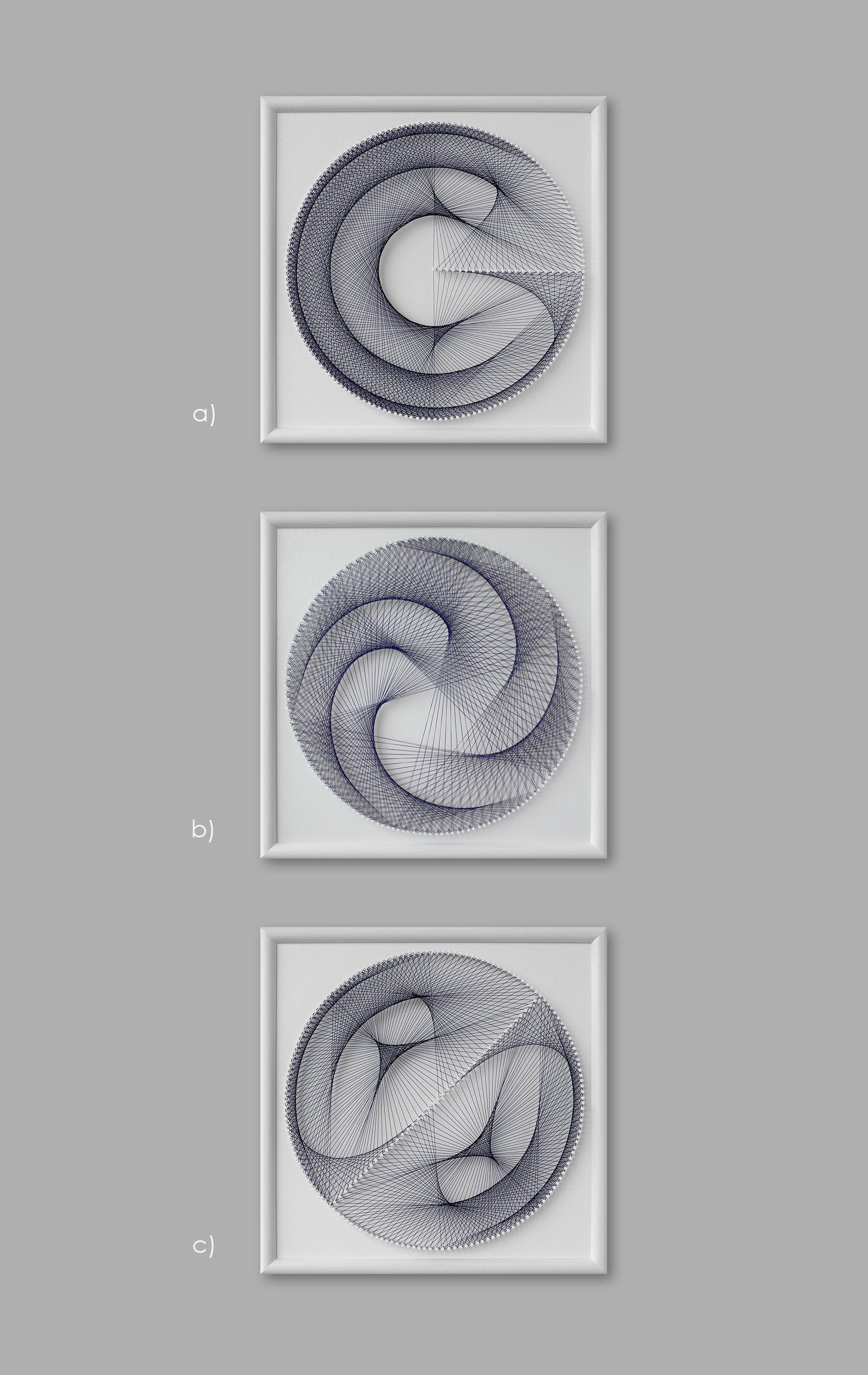 Zen Wall Art String Art in White and Blue Elegant Modern | Etsy