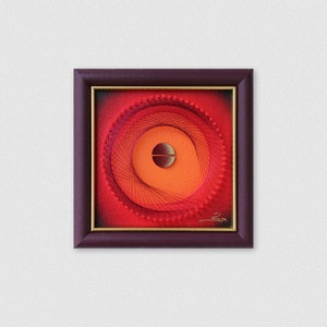 Modern String Art Set in Red - Framed Art - Abstract Geometric Wall Art ...