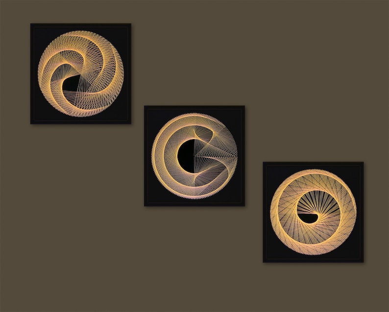 Neon String Art Living Room Modern UV Wall Art Black Orange - Etsy