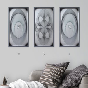 Luxurious Wall Art in Silver Gray - Large Vertical String Art - Zen ...