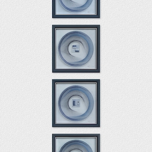 String Art Set of 4 in Light Blue - Coastal Wall Art With Relief ...