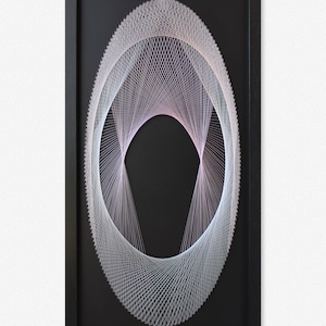 Geometric String Art in Black - Abstract Wall Art for Living Room ...