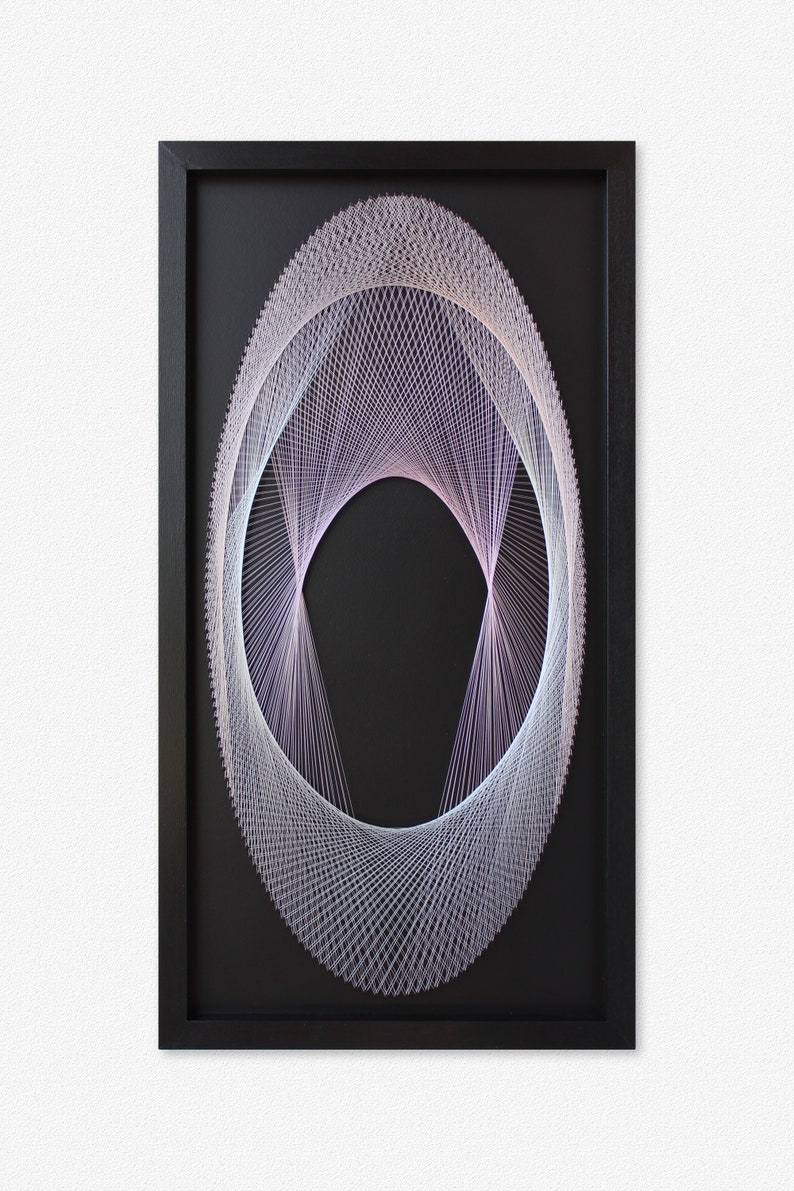 Geometric String Art in Black Abstract Wall Art for Living - Etsy