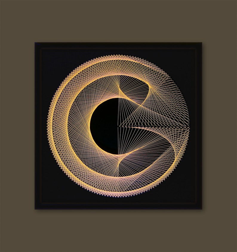 Neon String Art Living Room Modern UV Wall Art Black Orange - Etsy