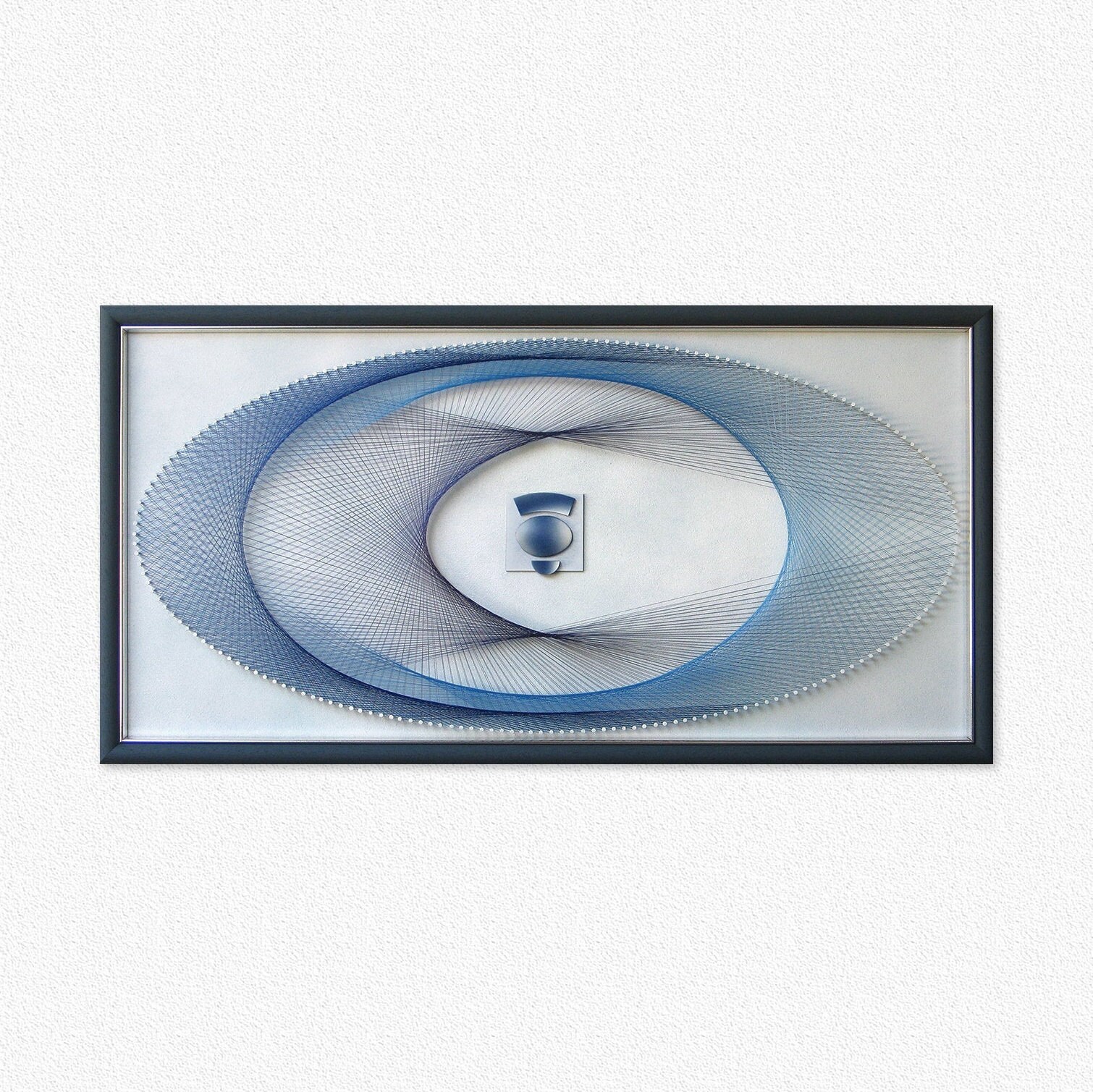 Geometric String Art in Pastel Blue Abstract Beach Wall Art | Etsy