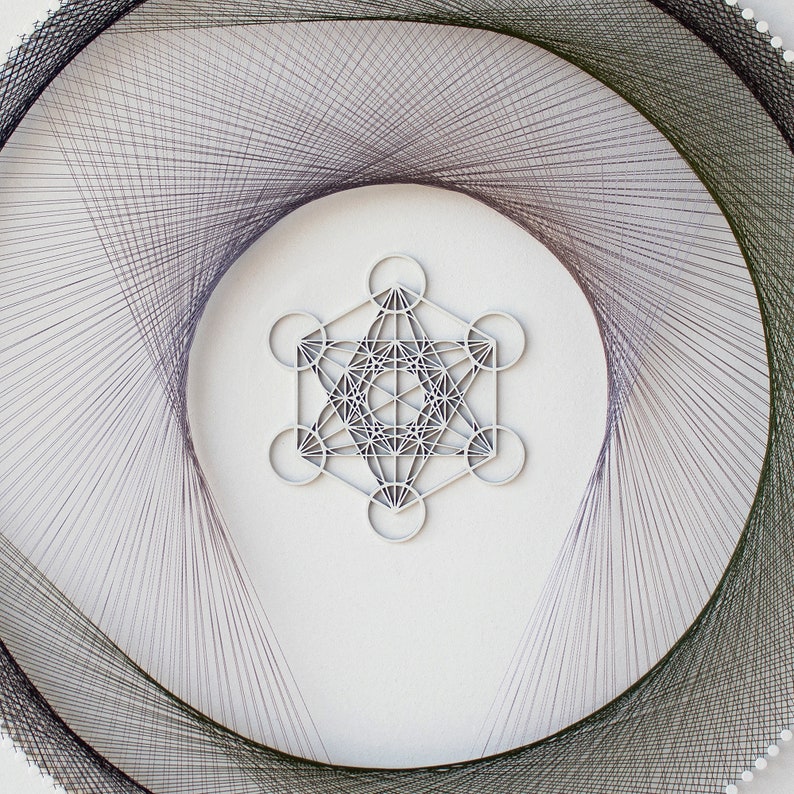 Wall Art Spiritual Metatron Cube Sacred Geometry String | Etsy
