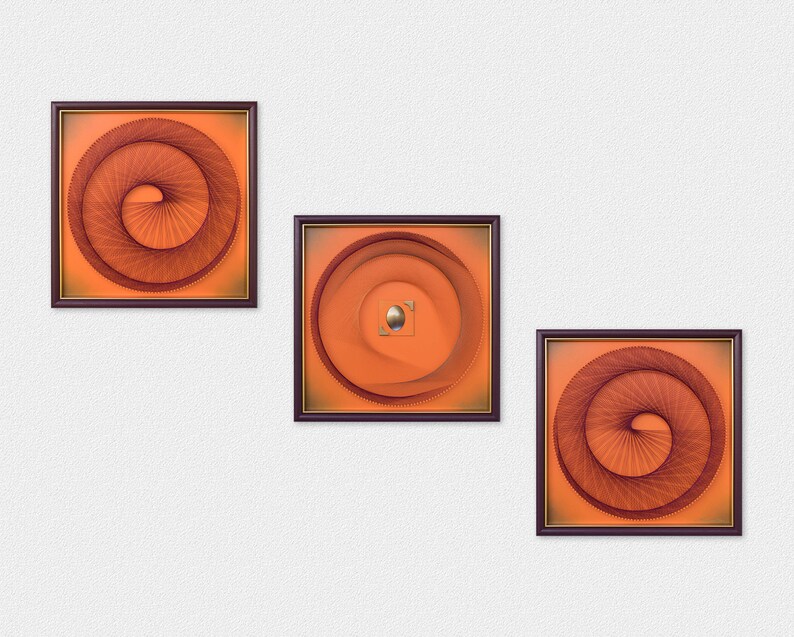 Wall Art in Orange With Frame Geometric String Art for - Etsy Canada