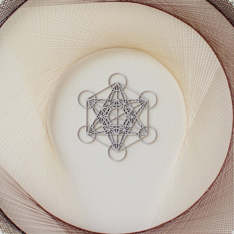 Wall Art Spiritual Metatron Cube Sacred Geometry String - Etsy