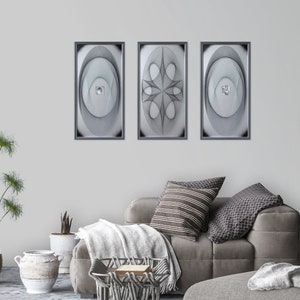 Luxurious Wall Art in Silver Gray - Large Vertical String Art - Zen ...