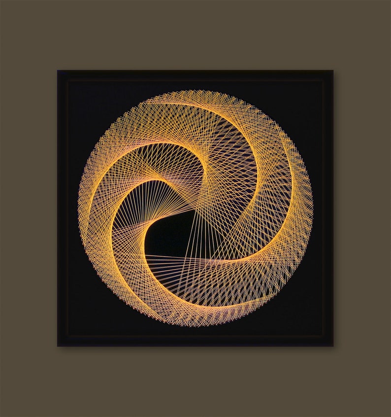 Neon String Art Living Room Modern UV Wall Art Black Orange - Etsy