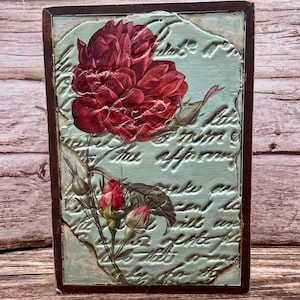 Rose Art Decor, Wall Sign, Table Sign, Mixed Media Decor - Etsy