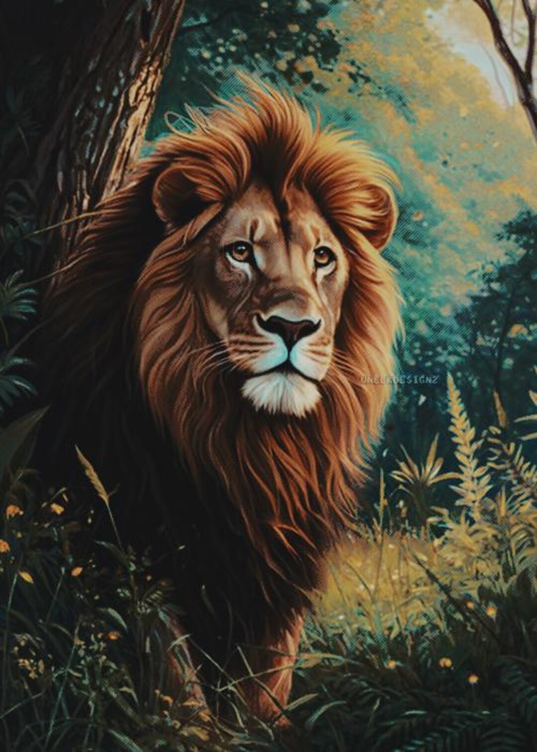 Lion - Digital Art. - Etsy