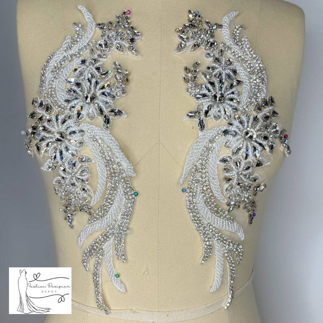 Silver Rhinestone Applique | Crystal and Rhinestone Applique ...