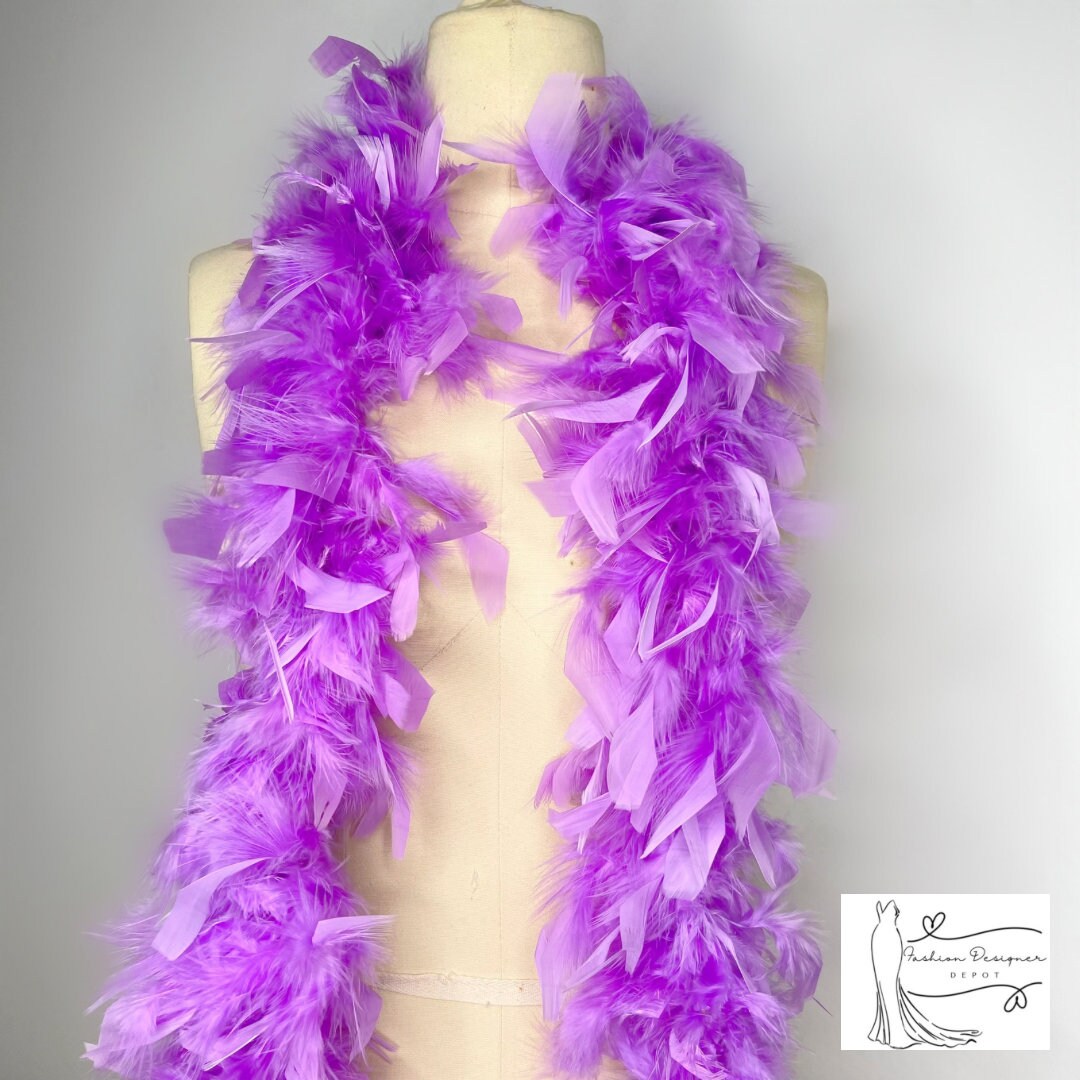 Lavender 65 Gram Chandelle Feather Boa 2 Yards Long | for Party Favors ...