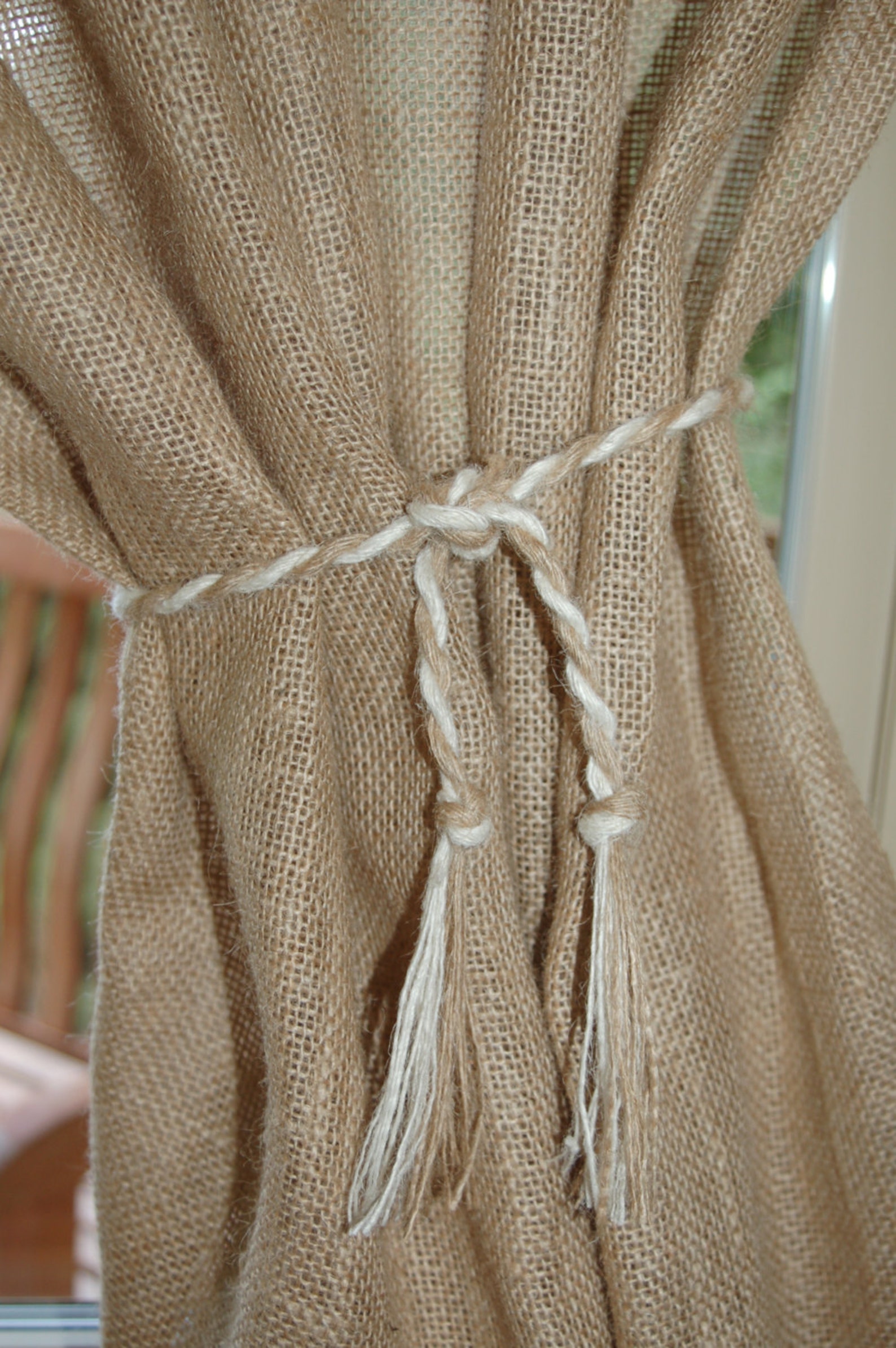 Jute Rope Tie Backs for Curtains / Drapes Hand Made in - Etsy