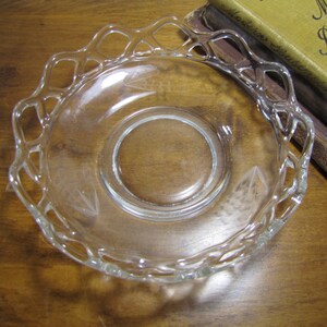 Reticulated Rim Glass Bowl - Etched Flowers - Etsy