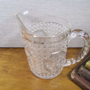 Small Cut Glass Straight Sided Pitcher - Star Burst and Octagon Pattern ...