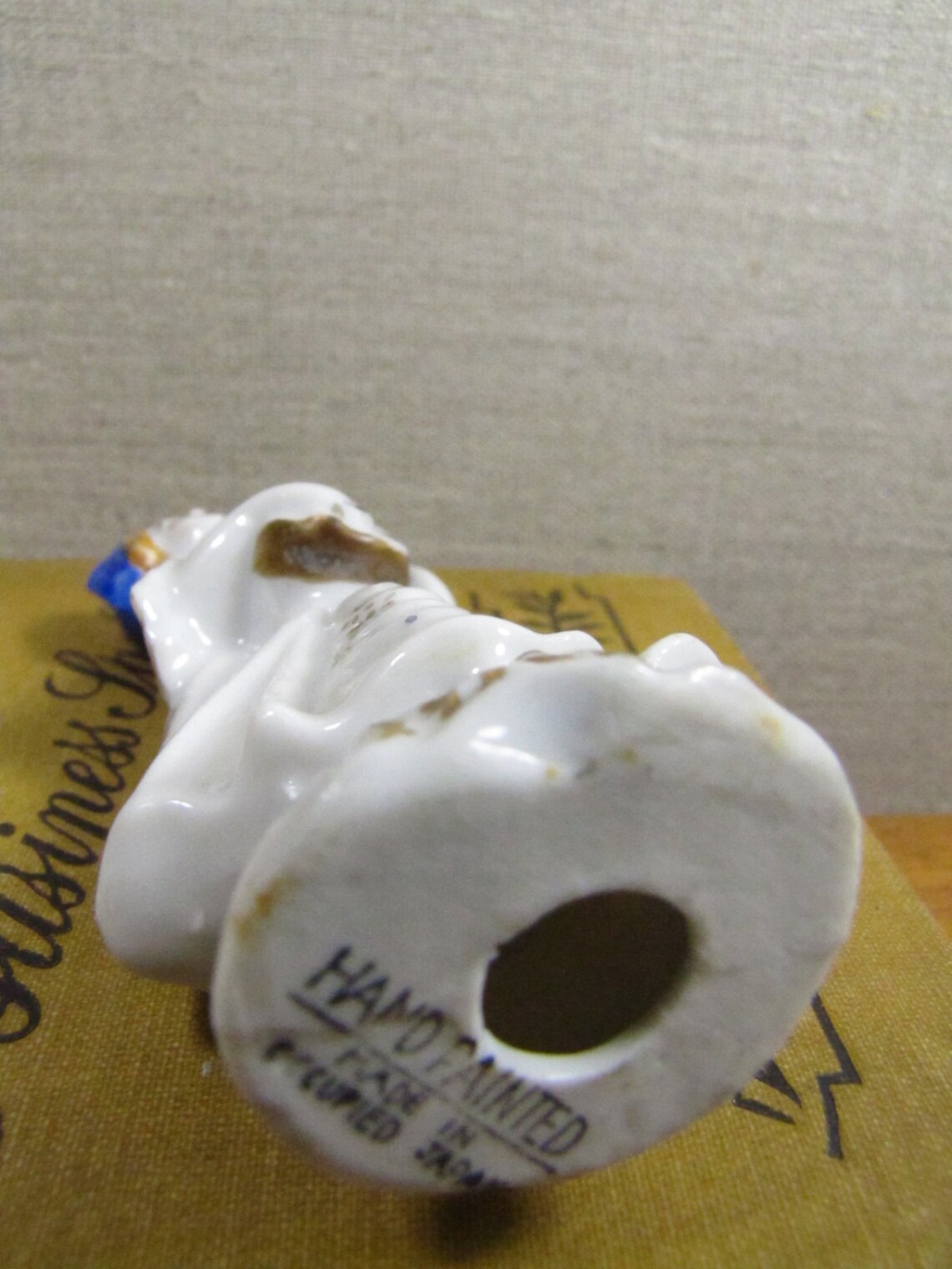 Small Vintage Porcelain Figurine Girl Playing Lute Made in - Etsy