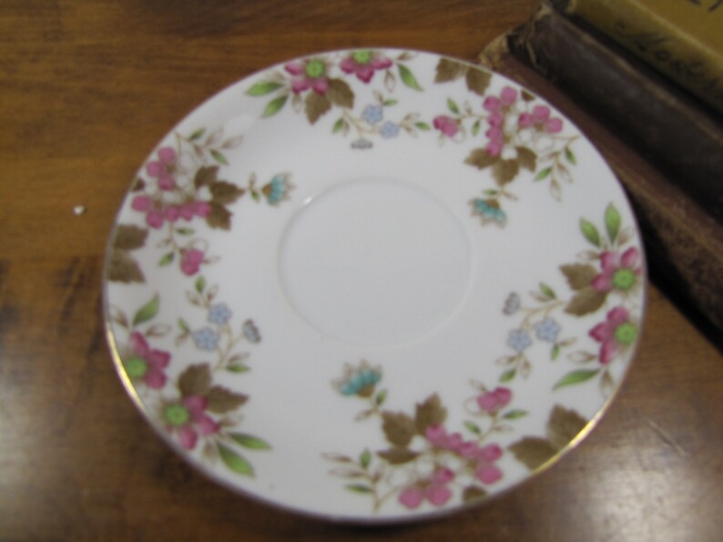 Sango Fine China Saucer - Carlton Pattern - Made in Japan - Pink, White ...