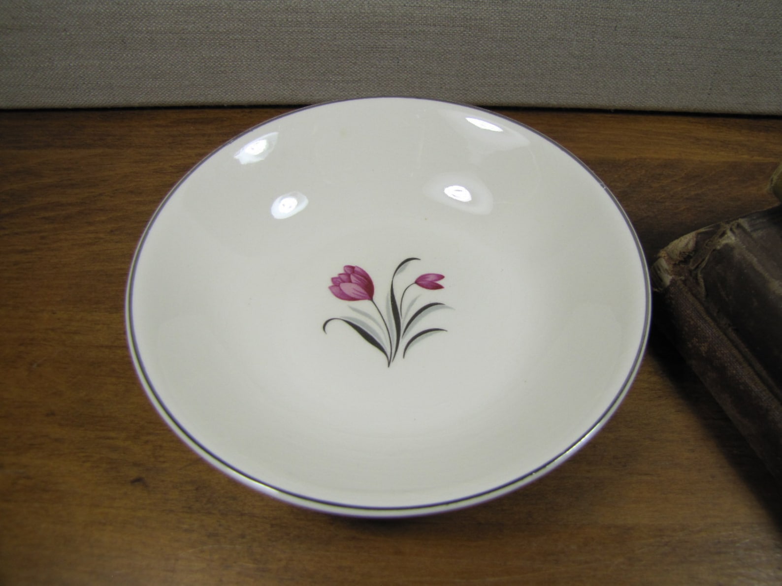 French Saxon China - Crocus Pattern - Pink, Gray and Black - Platinum ...