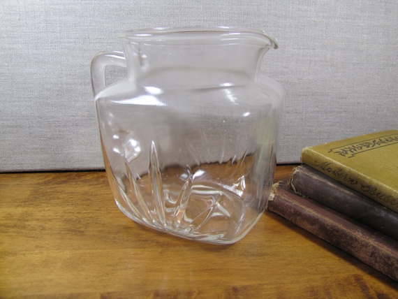 Small Glass Serving Pitcher Sunburst Design | Etsy