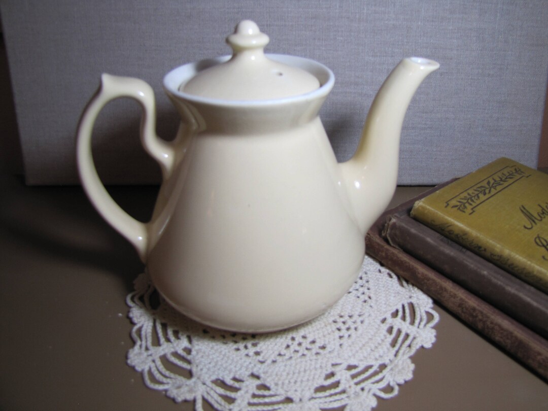 Hall Pottery - Pale Yellow Teapot - Etsy