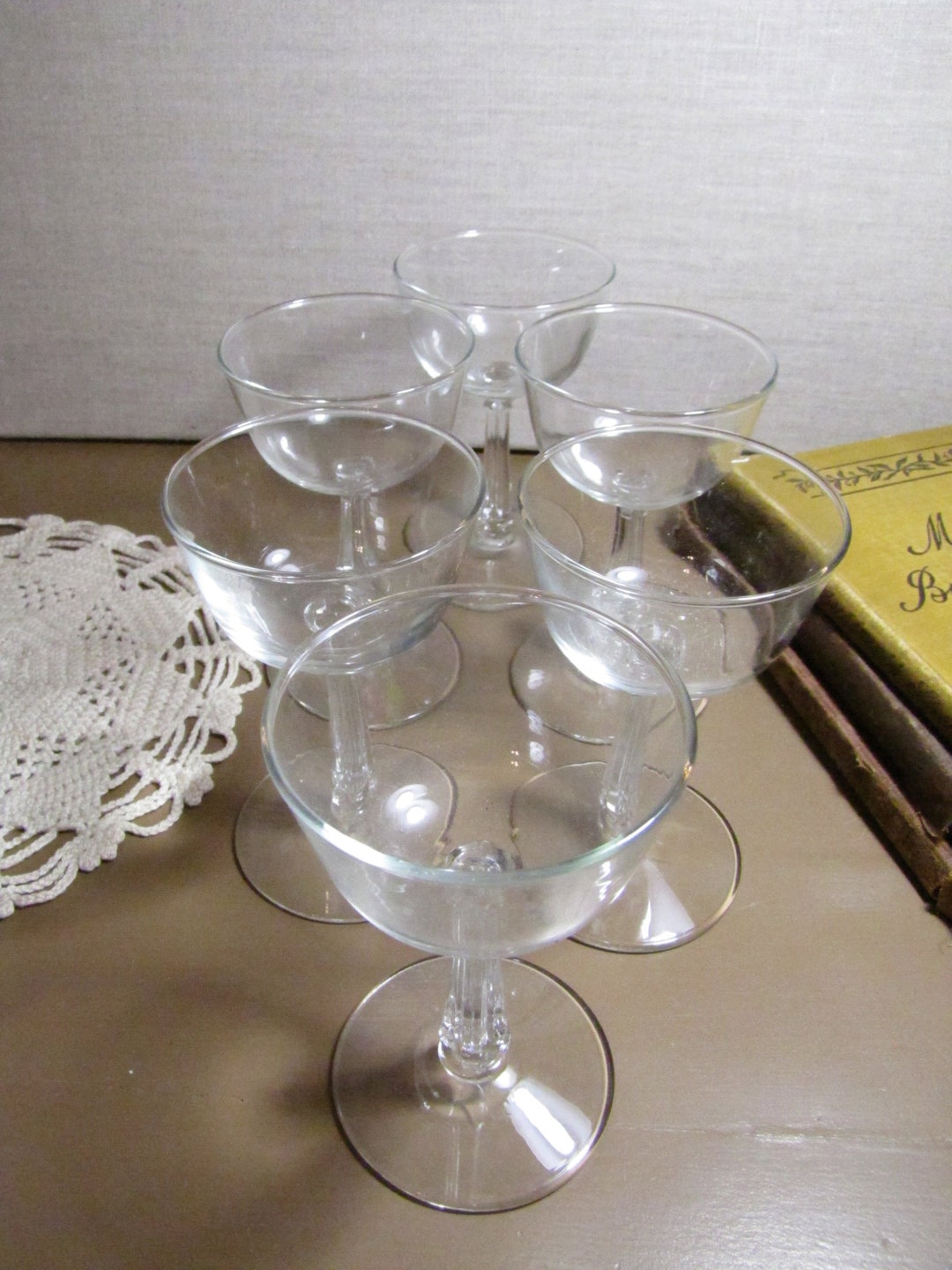 Set of Six (6) Small Goblets - Fluted Stem - Etsy