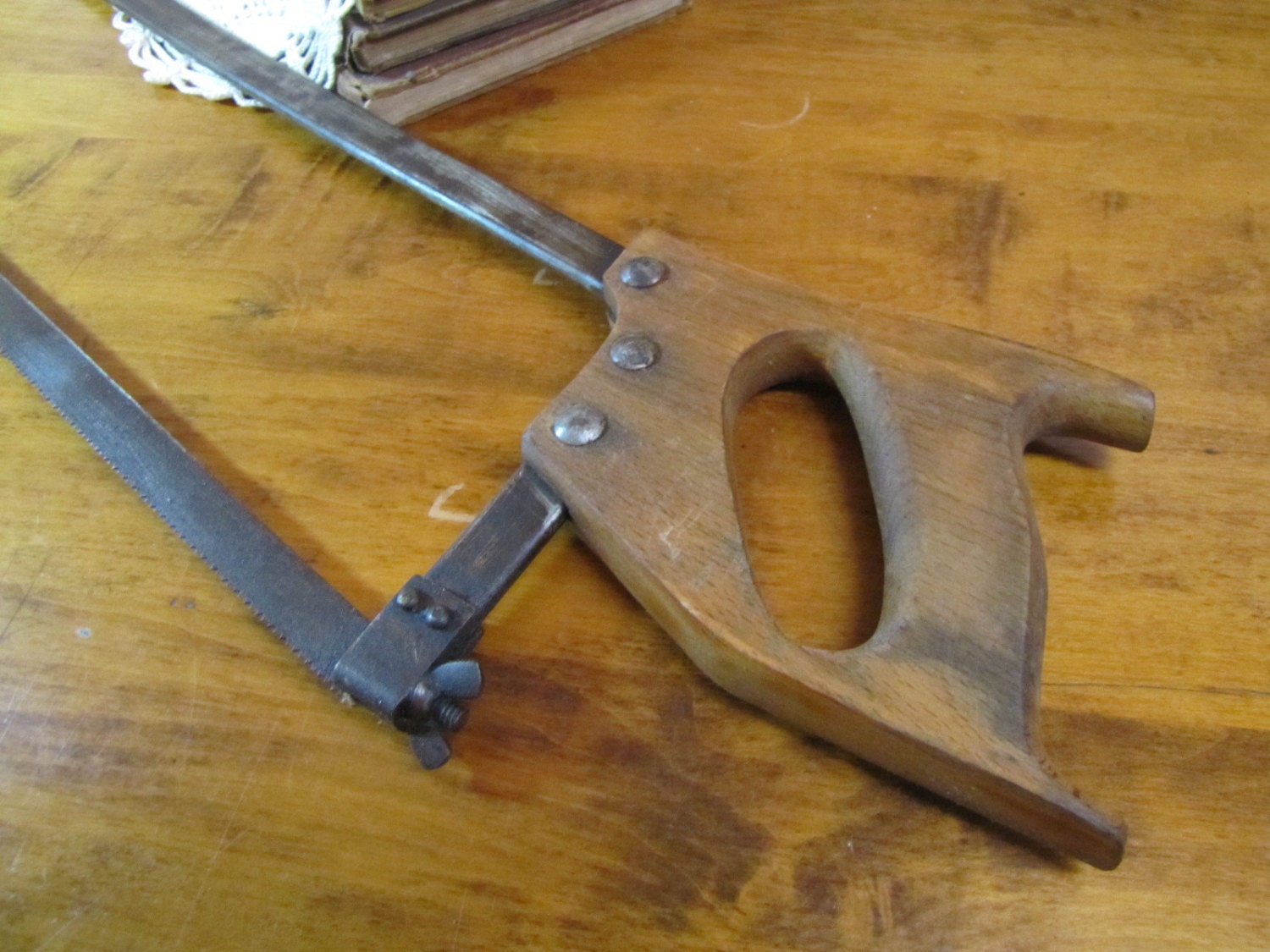 Vintage Wooden Handle Meat or Bone Saw - Etsy