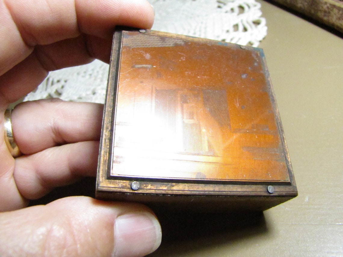 Wooden Printer's Block Copper Plate Negative | Etsy