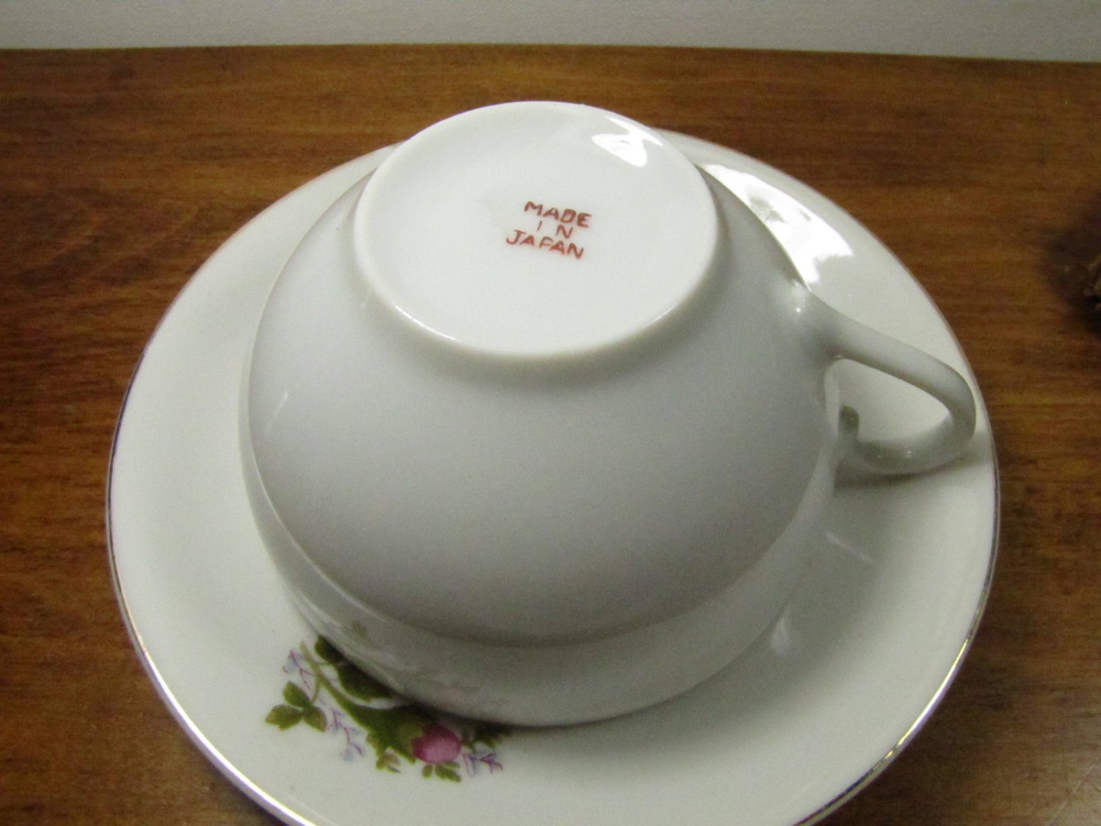 Vintage Rose Pattern Teacup and Saucer Made in Japan - Etsy