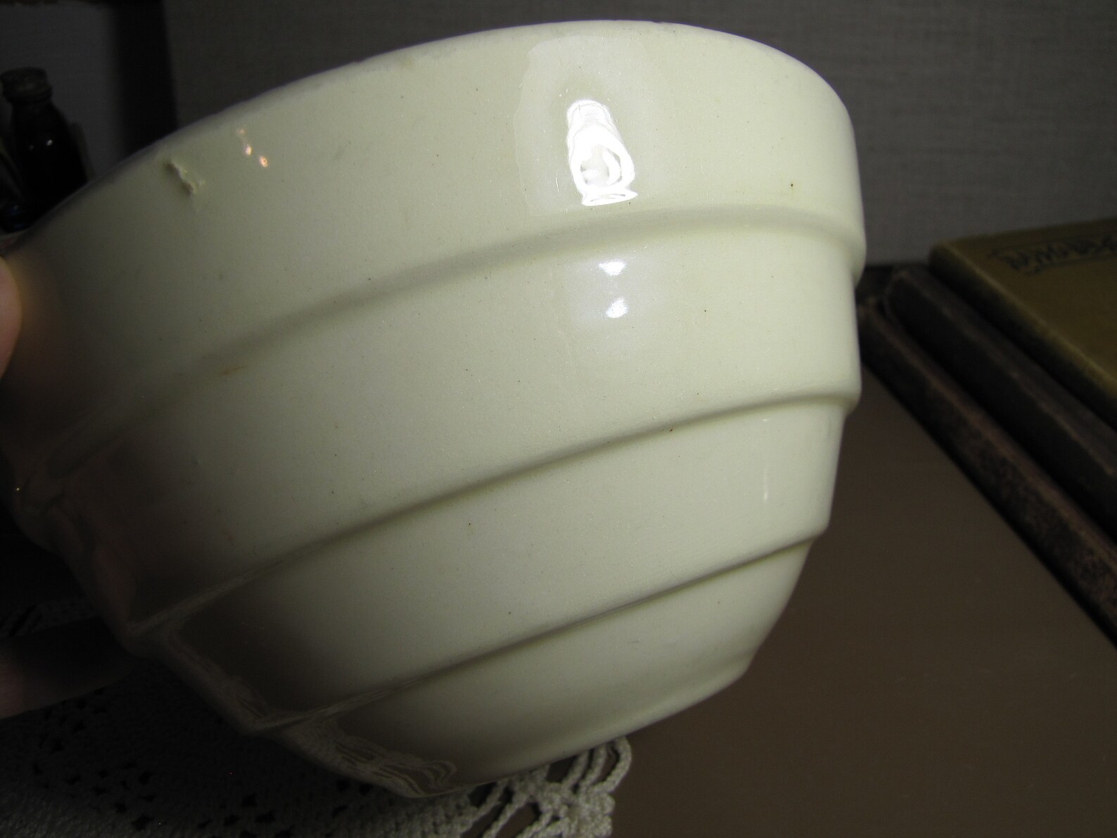 USA Cream Colored Mixing Bowl - Graduated Horizontal Banded Sides ...