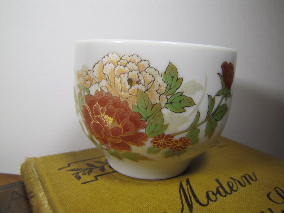 Vintage Oriental Design Handless Cup | Etsy