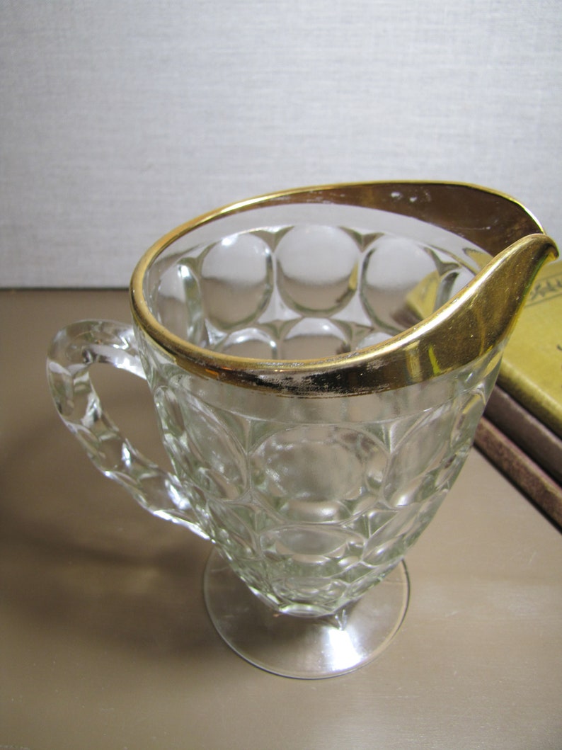 Vintage Glass Pitcher Pint Size Circular Panel Pattern | Etsy