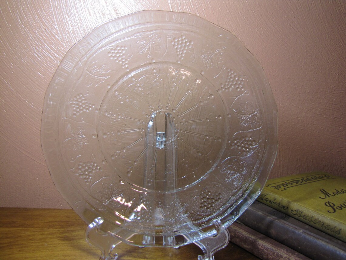 Vintage Pressed Glass Plate | Etsy