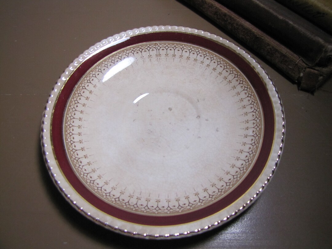 Vintage Solian Ware Saucer - Cream Colored - Red Bank - Gold Accents ...