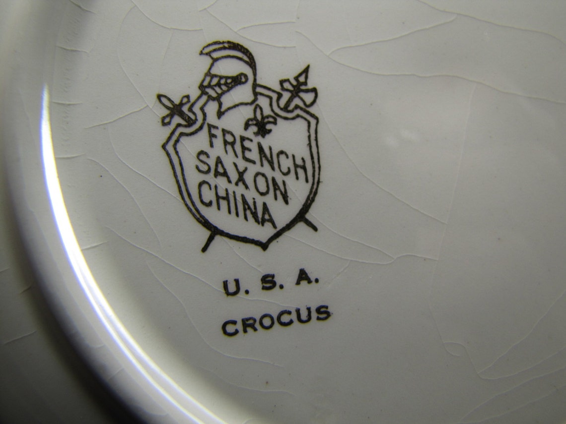 Vintage French Saxon China Crocus Pattern Pink Gray and - Etsy