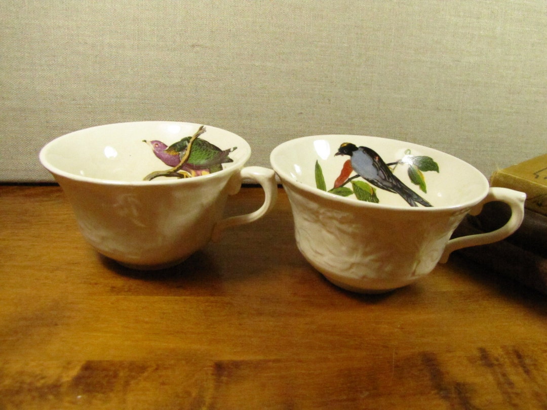 Vintage Hand Painted Bird Teacups - Set of Two (2) - Etsy