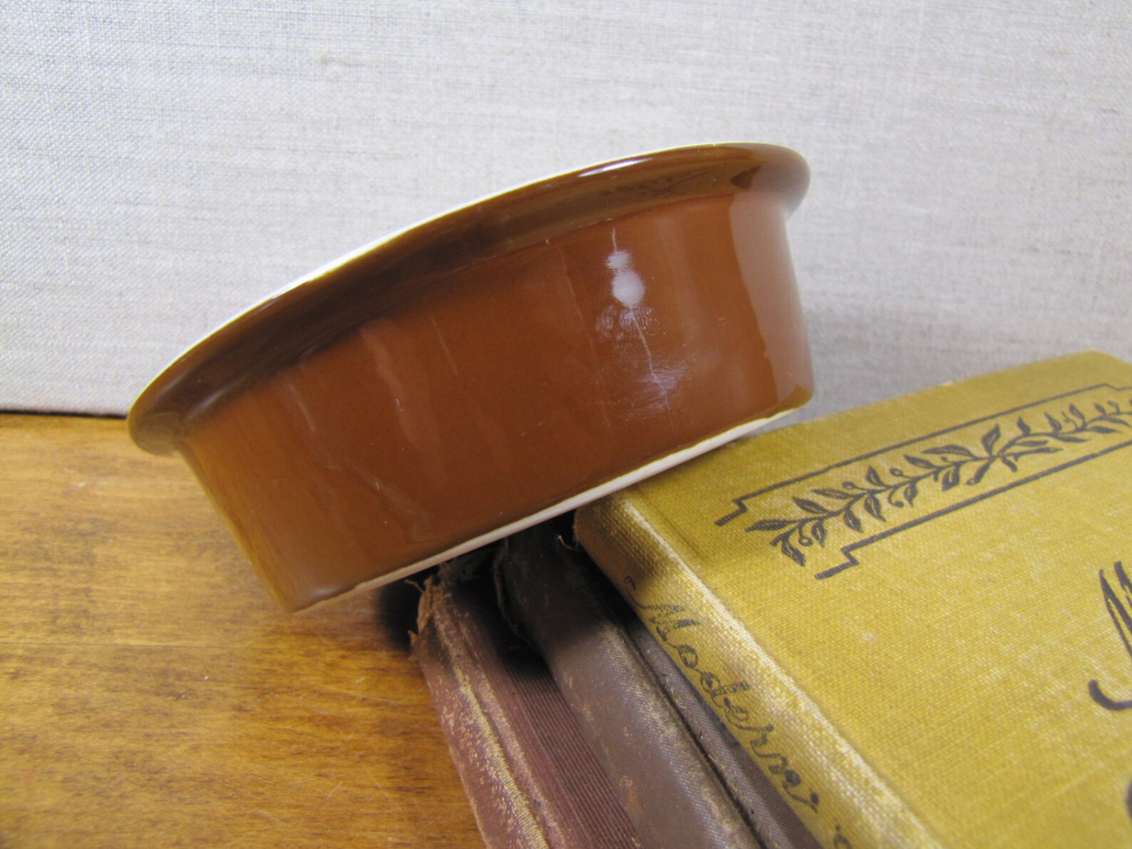 Hall Chocolate Brown and White Individual Casserole Dish | Etsy