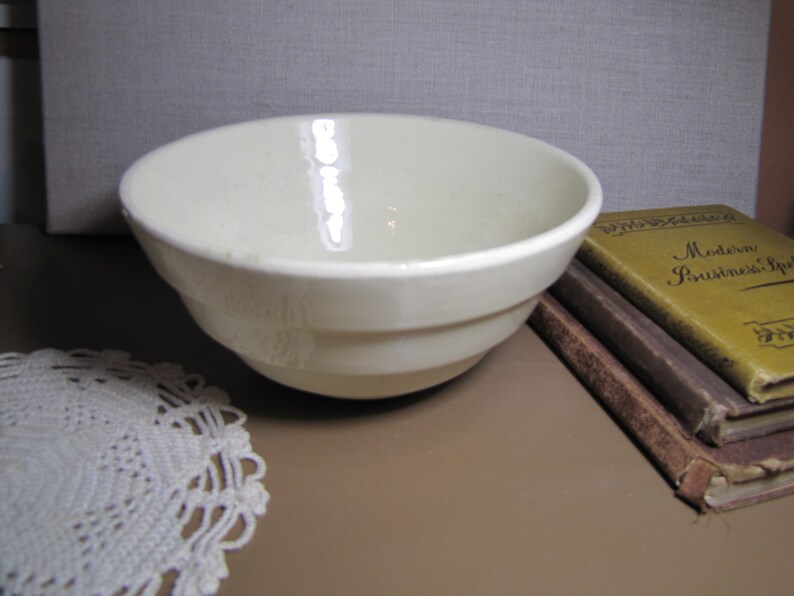 USA Cream Colored Mixing Bowl - Graduated Horizontal Banded Sides ...