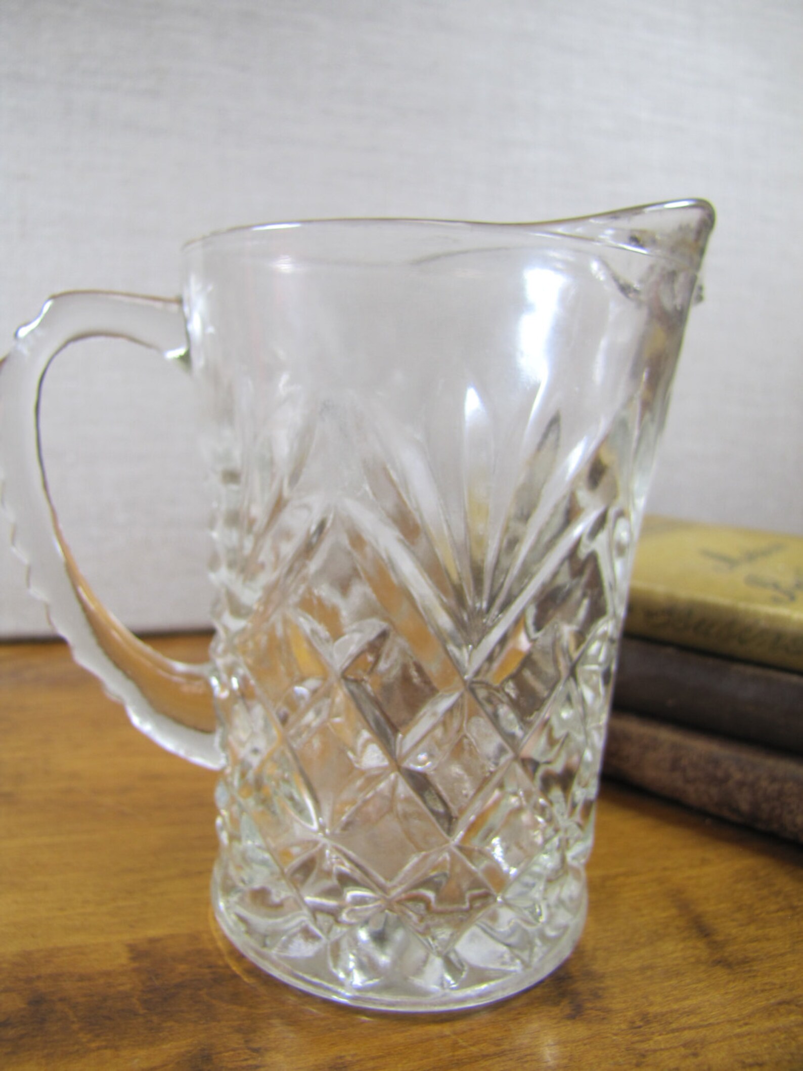 Pressed Glass Creamer Small Pitcher Diamond Pattern - Etsy
