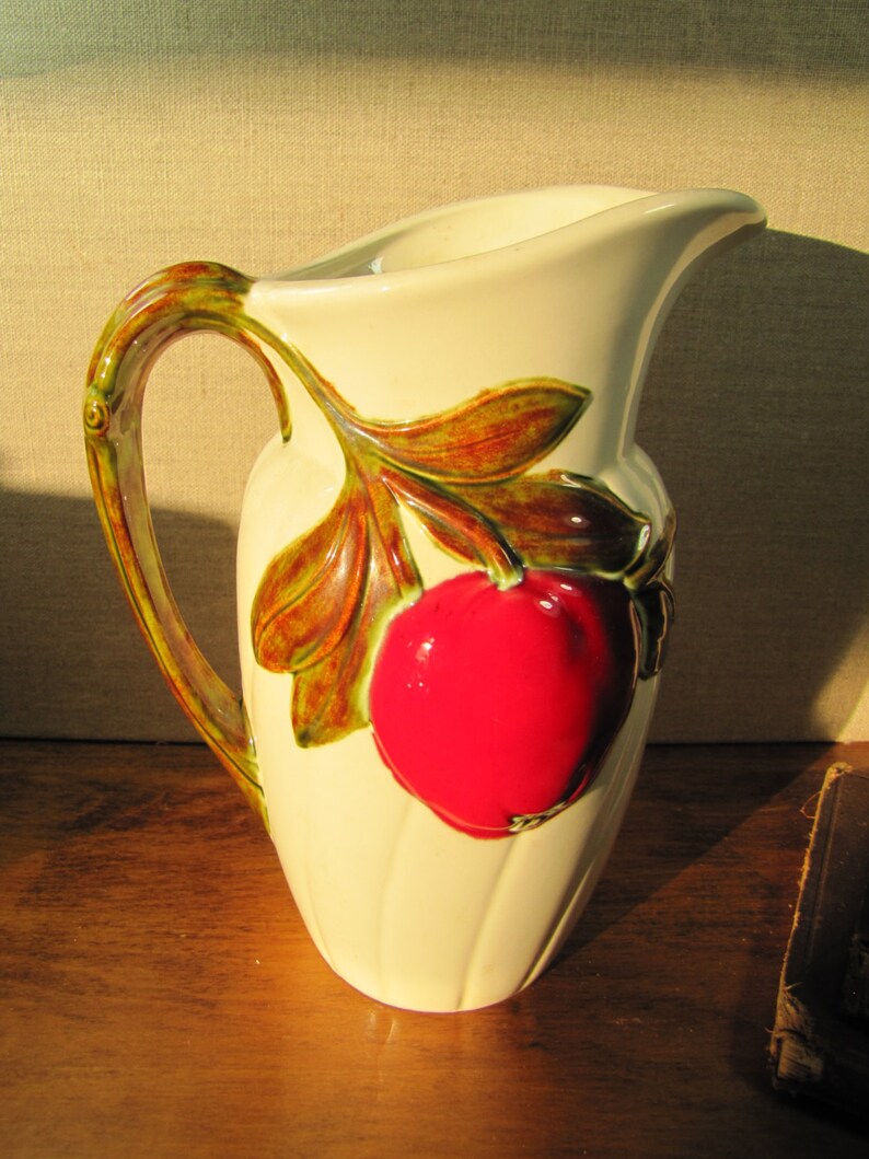 Pear and Apple Embossed Ceramic Pitcher - Etsy
