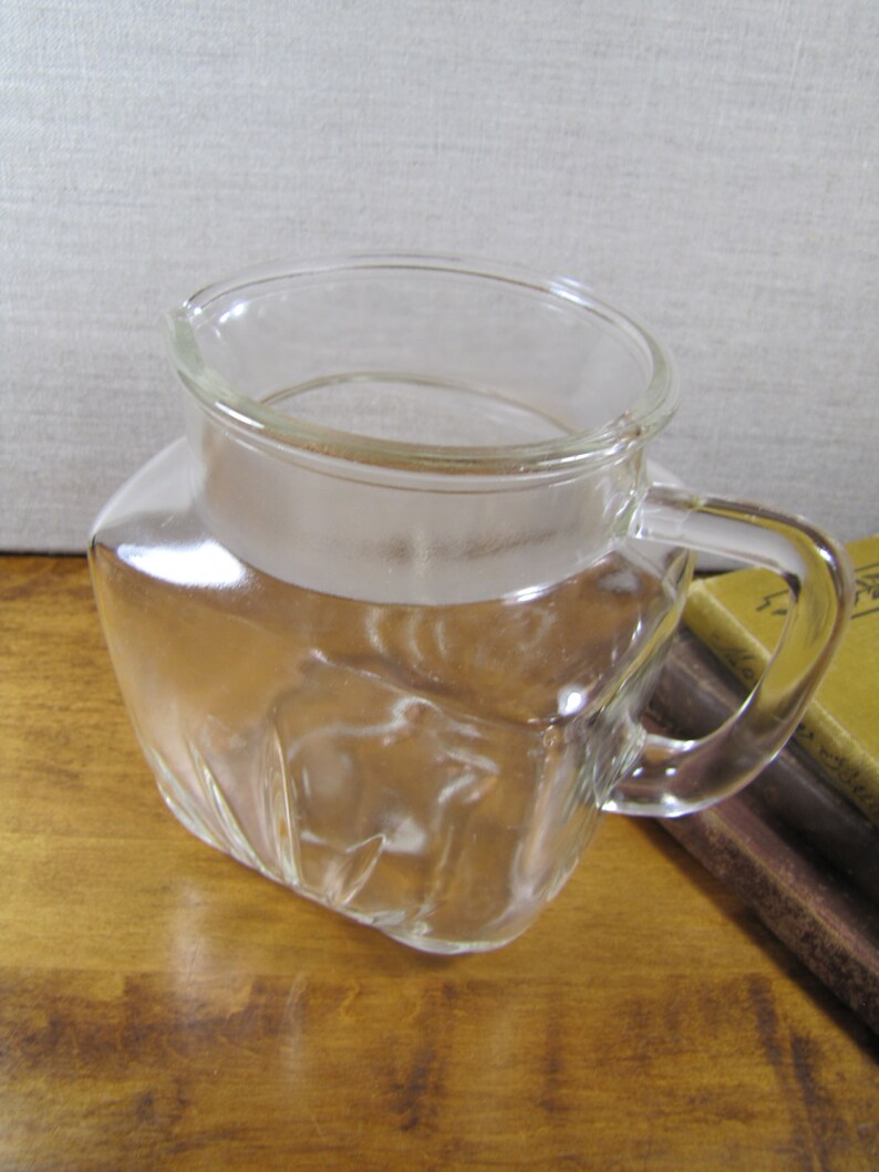 Small Glass Serving Pitcher Sunburst Design | Etsy