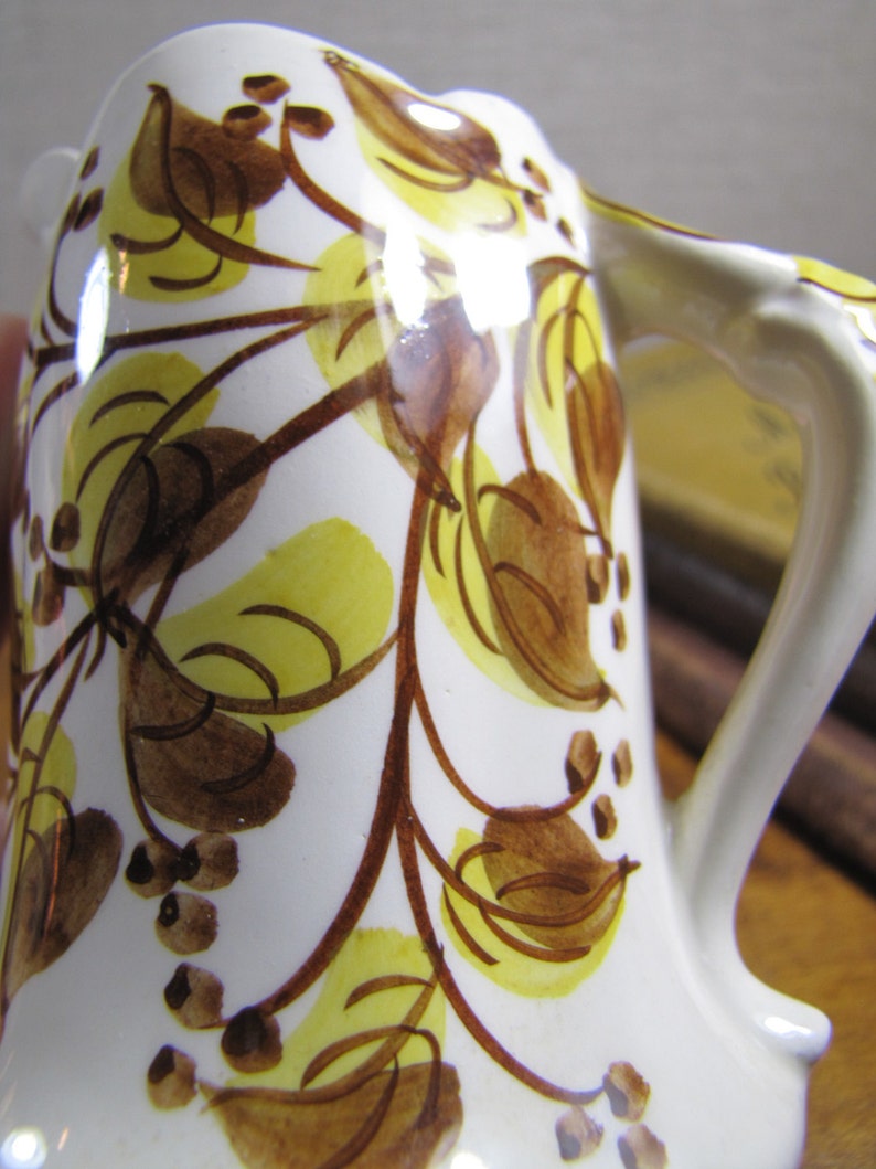 Clinchfield Artware Hand Painted Creamer Yellow and Brown | Etsy