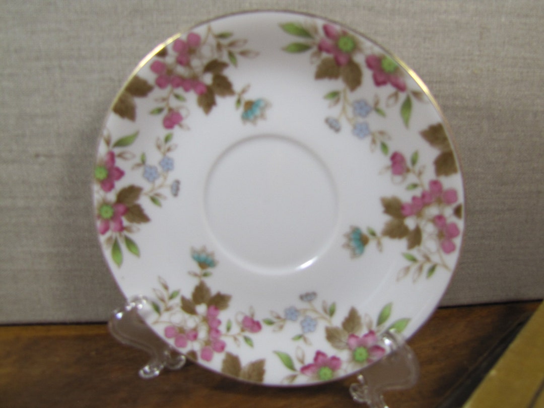 Sango Fine China Saucer - Carlton Pattern - Made in Japan - Pink, White ...