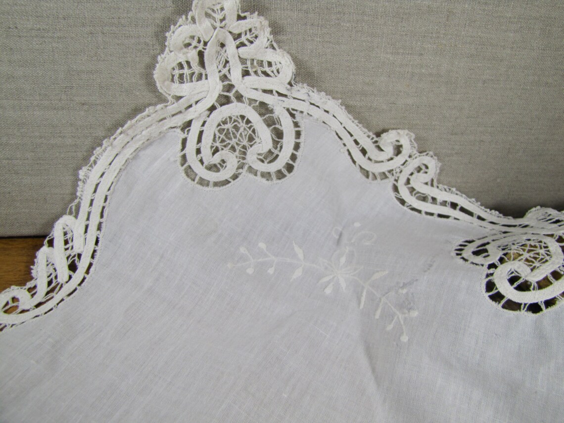 Linen and Lace Rectangular Table Cover | Etsy