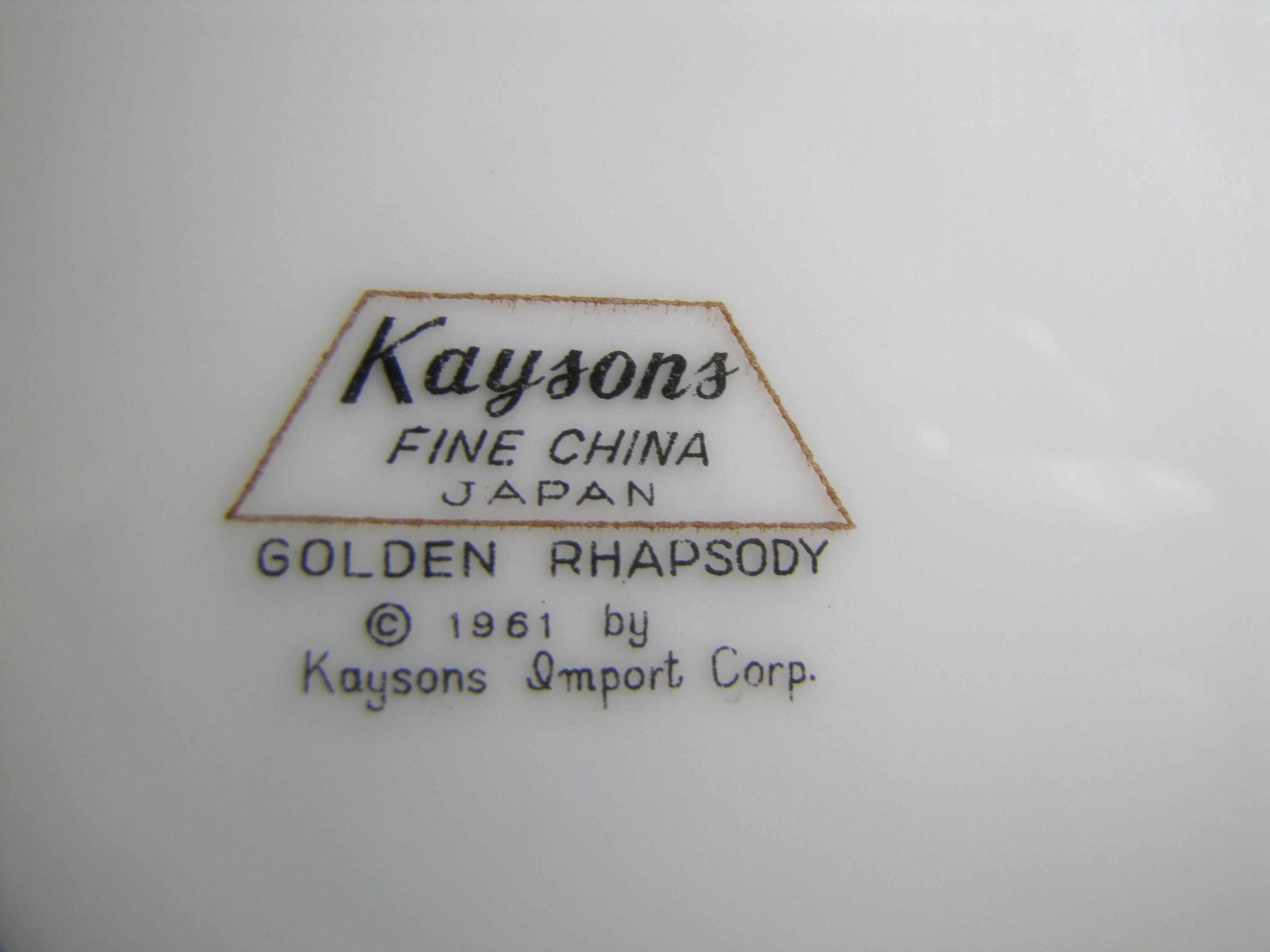 Vintage Kayson's Fine China Dinner Plate Golden Rhapsody - Etsy UK