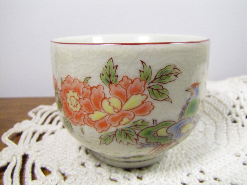 Vintage Oriental Handless Cup Birds | Etsy